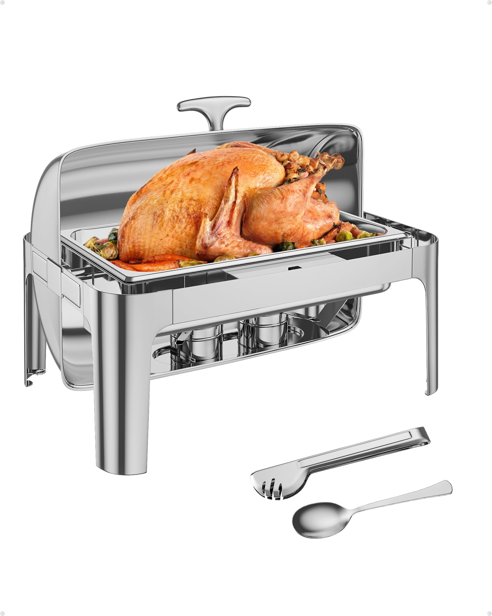 Chafing Dish, 9QT Stainless Steel Roll Top Chafer for Resturant ...