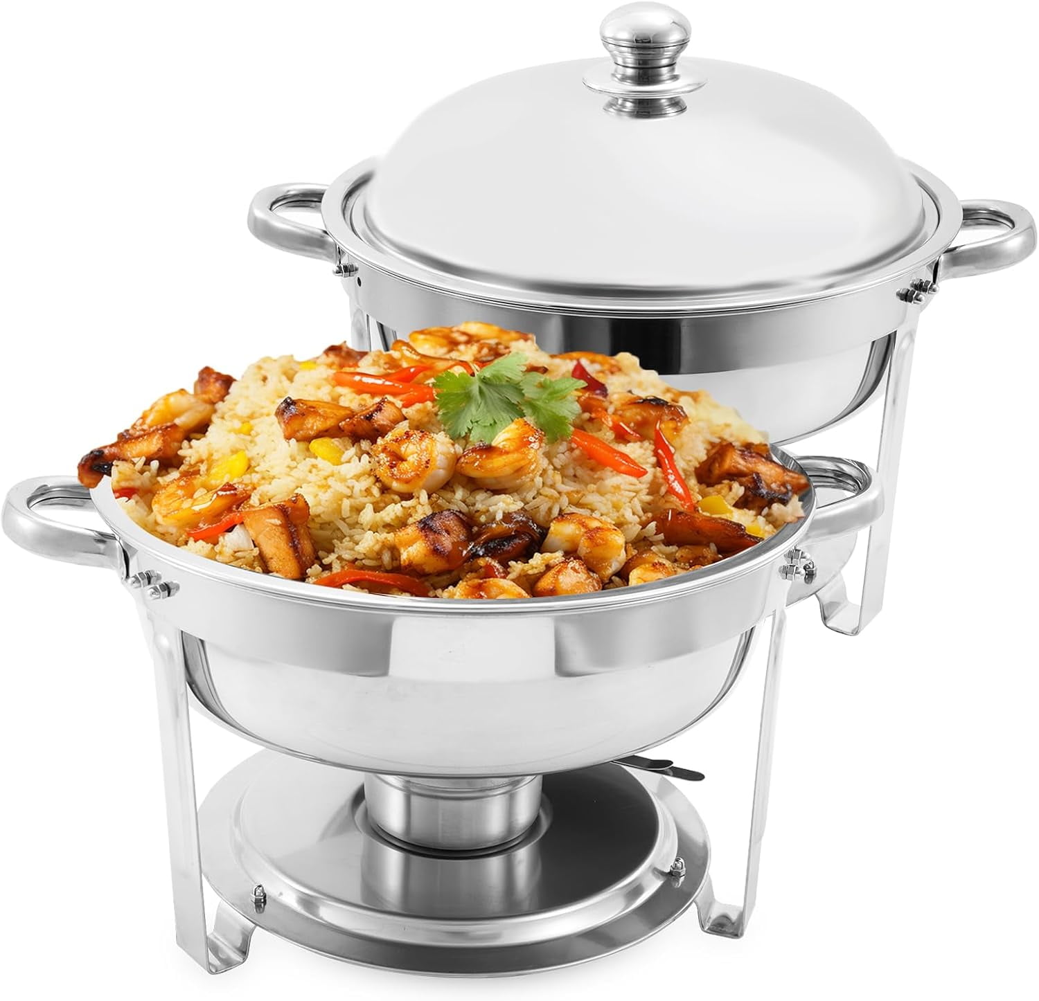 Chafing Dish for Buffet, 2 Pack 6 QT Stainless Steel Chafing Servers ...