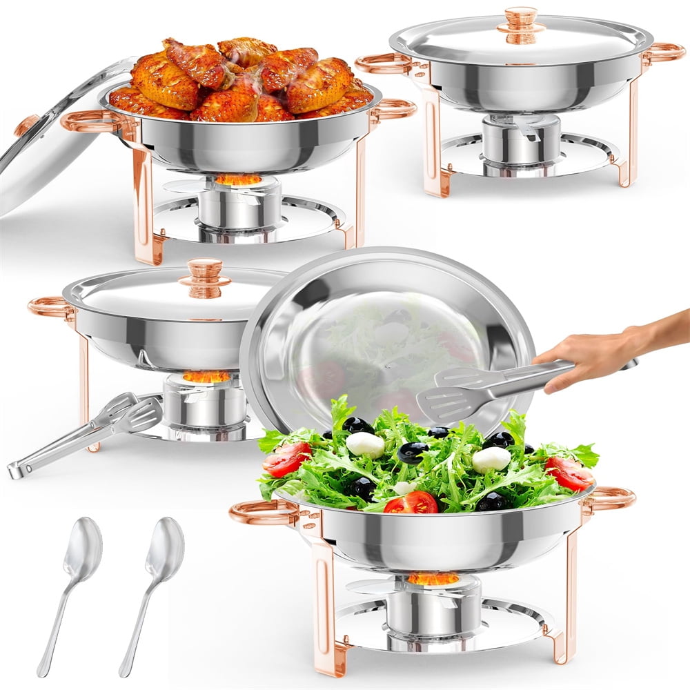 Chafing Dish for Buffet, 5QT Round Chafing Dishes Buffet Set w/Lid ...