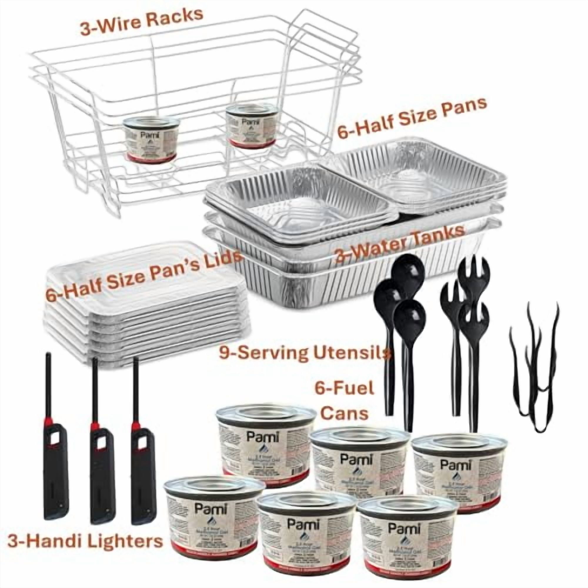 Chafing Dish Buffet Party Set 36 pc with Servers and Warmers, Serving ...