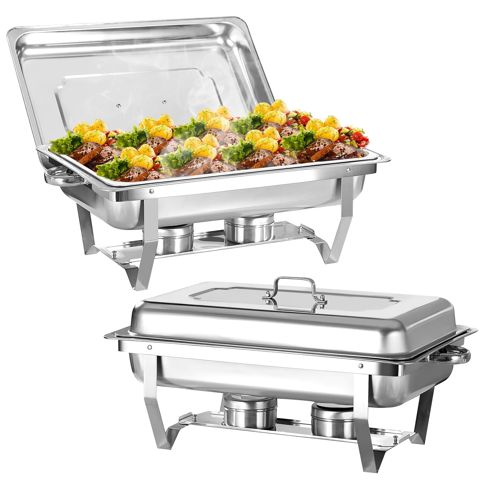Chafing Dish Buffet Set 2 Pack, 13QT Stainless Steel Chafing Dishes for ...