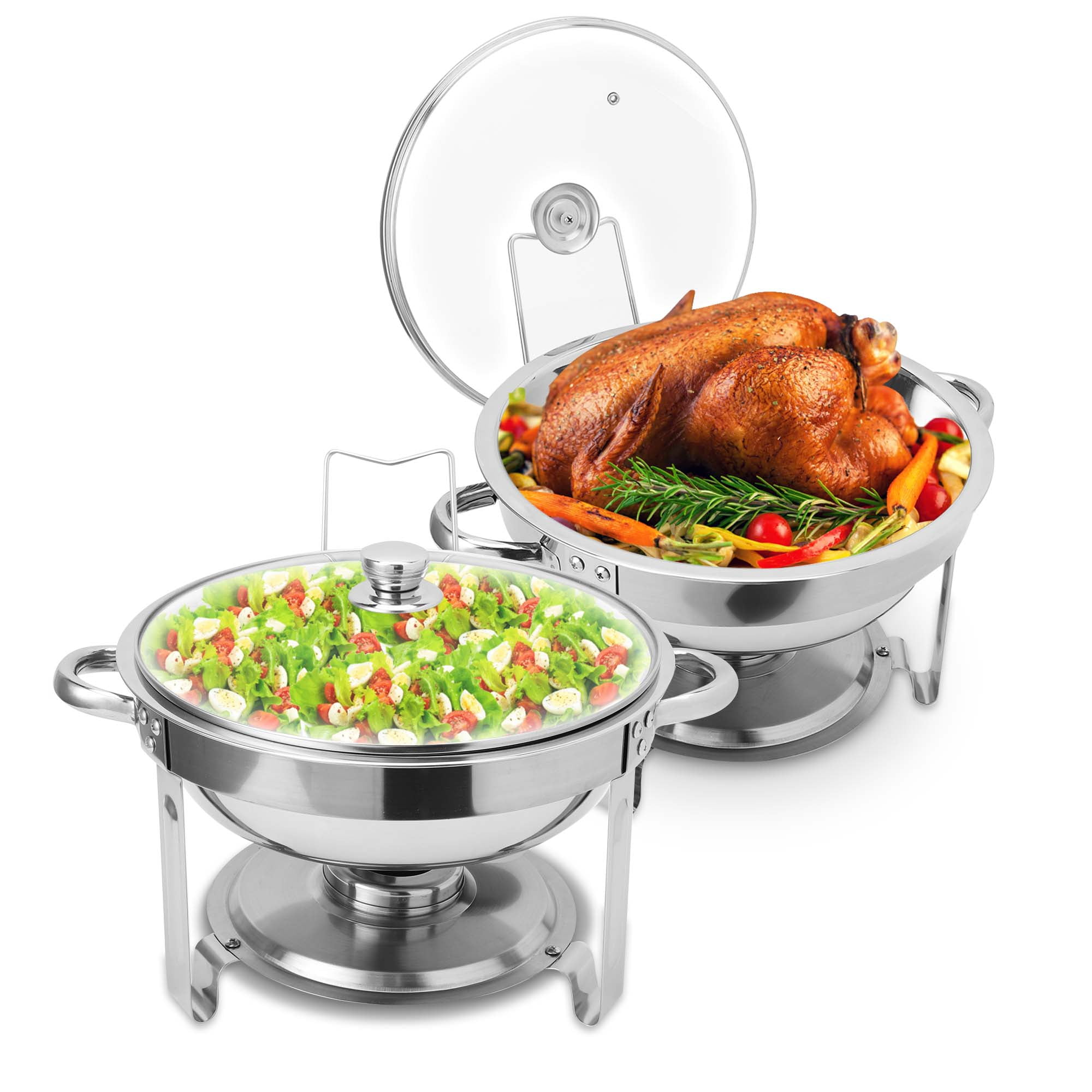 Chafing Dish Buffet Set, 2 Pack 5QT Stainless Steel Chafing Dishes for ...