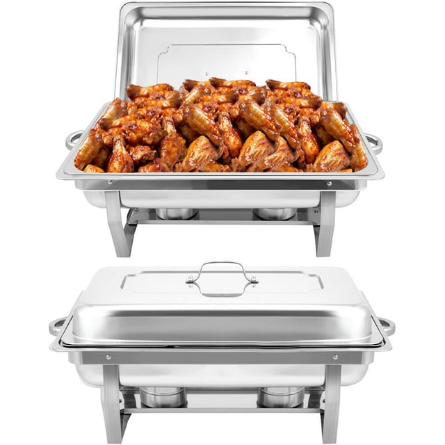 Chafing Dish Buffet Set (2 Pack) Chafers 8QT Buffet Servers And Warmers ...