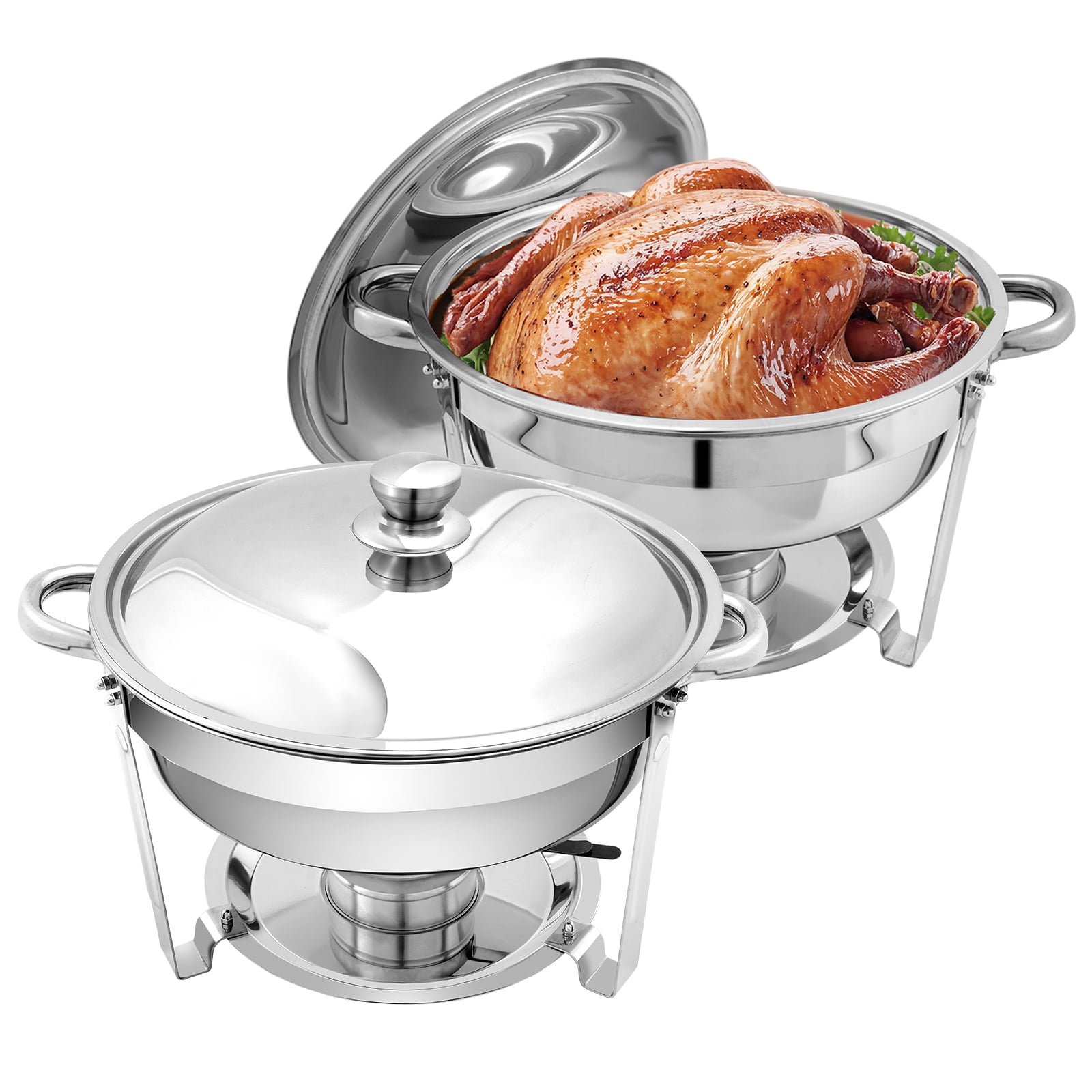 Chafing Dish Buffet Set 2 Pack, Jacgood 5QT Stainless Steel Chafing ...