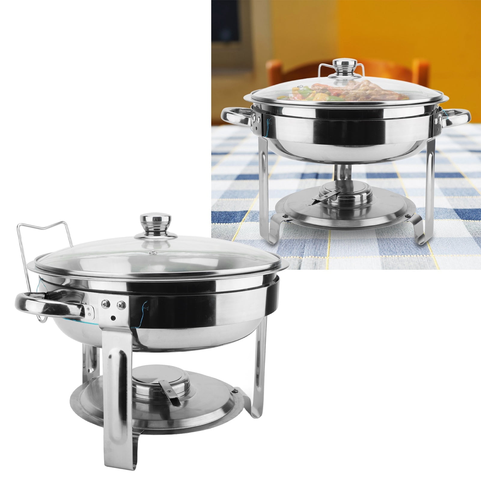 Chafing Dish Buffet Set, 4 Pack 5QT Stainless Steel Chafing Dishes For ...