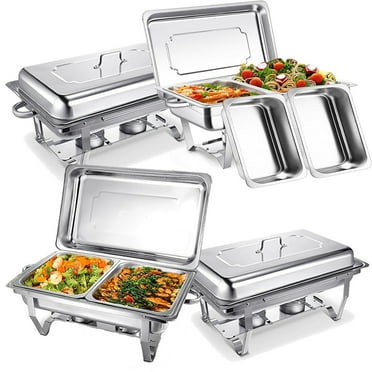 BENTISM 6-Packs Rectangle Chafing Dish Buffet Set with Full-Size 8Qt ...