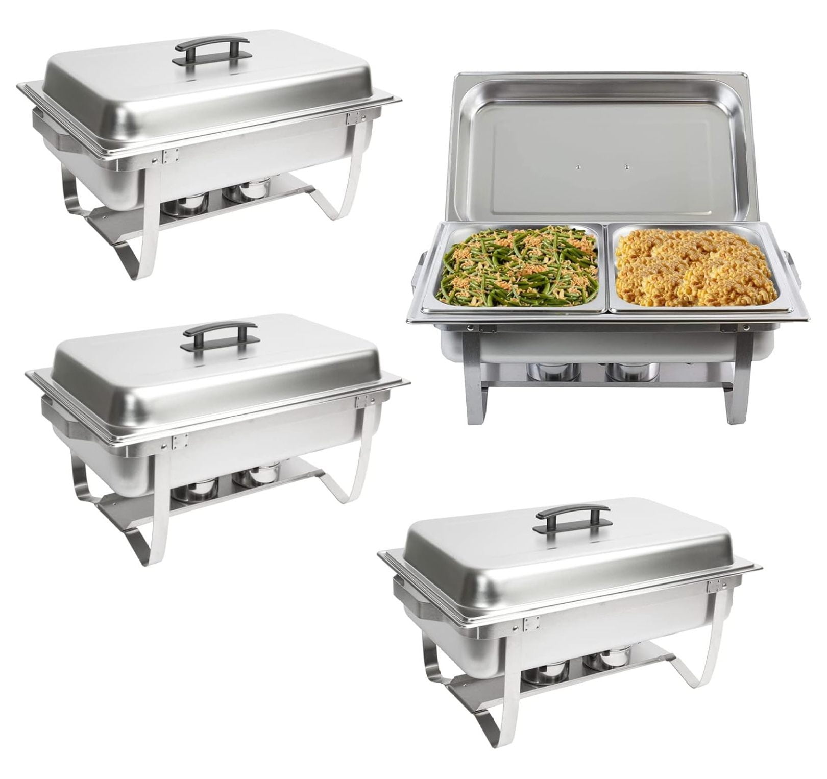 Chafing Dish Buffet Set (4 Pack) Chafers 8QT Buffet Servers And Warmers ...