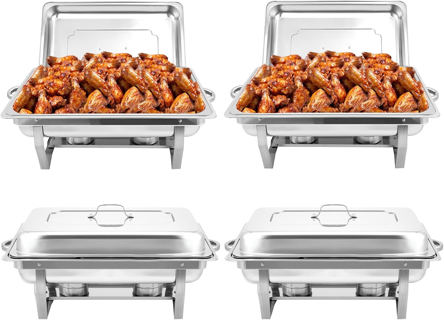 Chafing Dish Buffet Set (4 Pack) Chafers 8QT Buffet Servers And Warmers ...