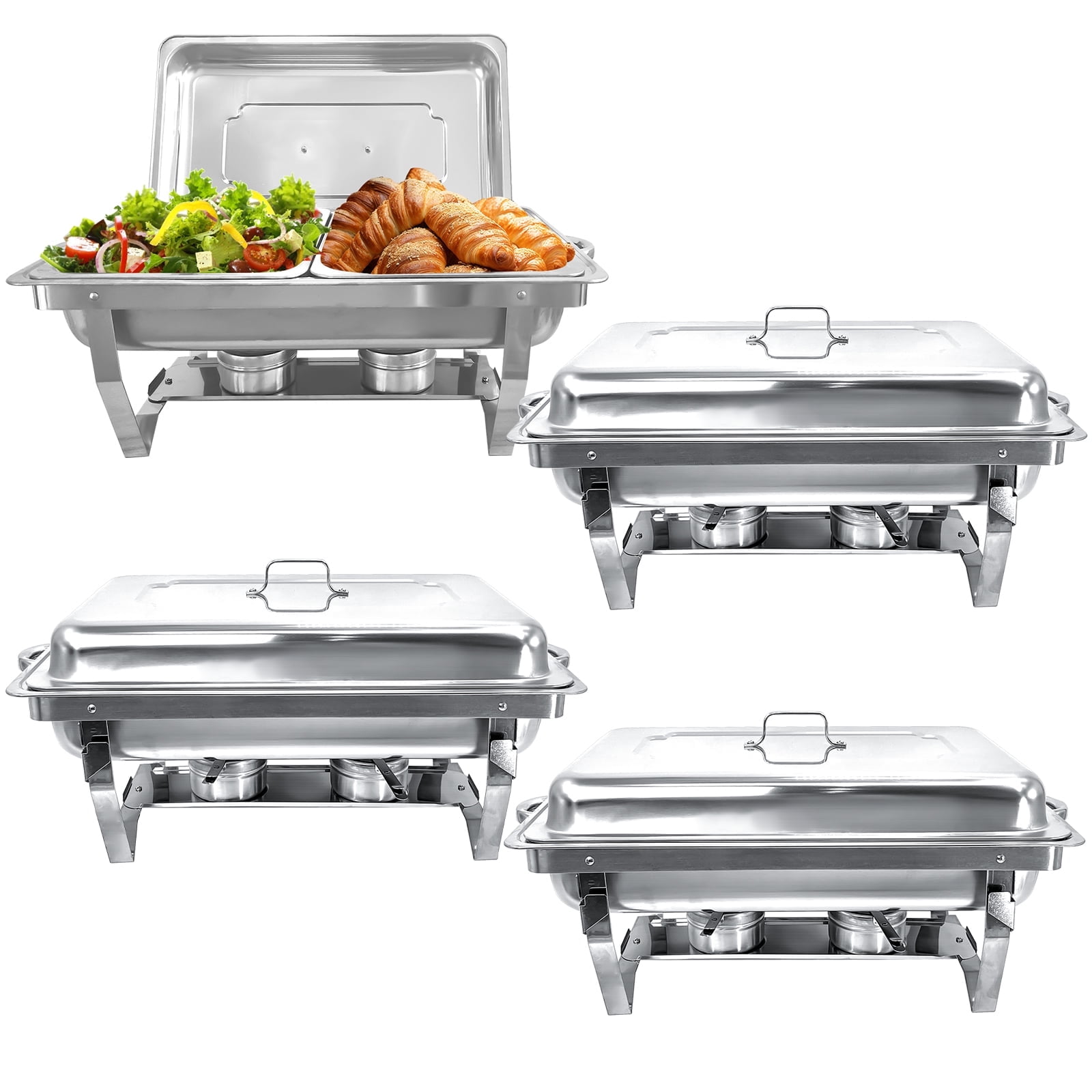 Jacgood 8QT Stainless Steel Chafing Dish Buffet Set, Half Size Food ...