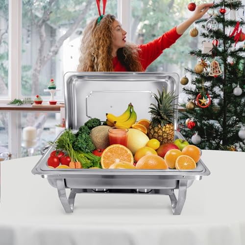 Chafing Dish Buffet Set 4 Packs 8 Quart Stainless Steel Chafer Full ...