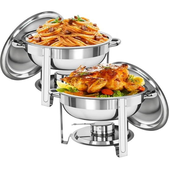 Chafing Dish Buffet Set 5 Qt Stainless Steel Food Warmer Chafers for Catering, Parties with ...