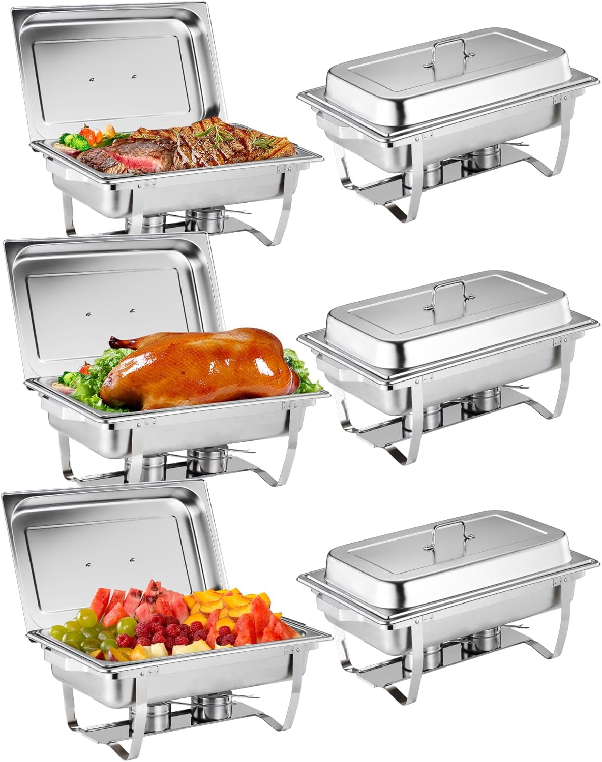 Chafing Dish for Buffet Set, 6 Packs 8 Qt Chafers and Buffet Warmers ...