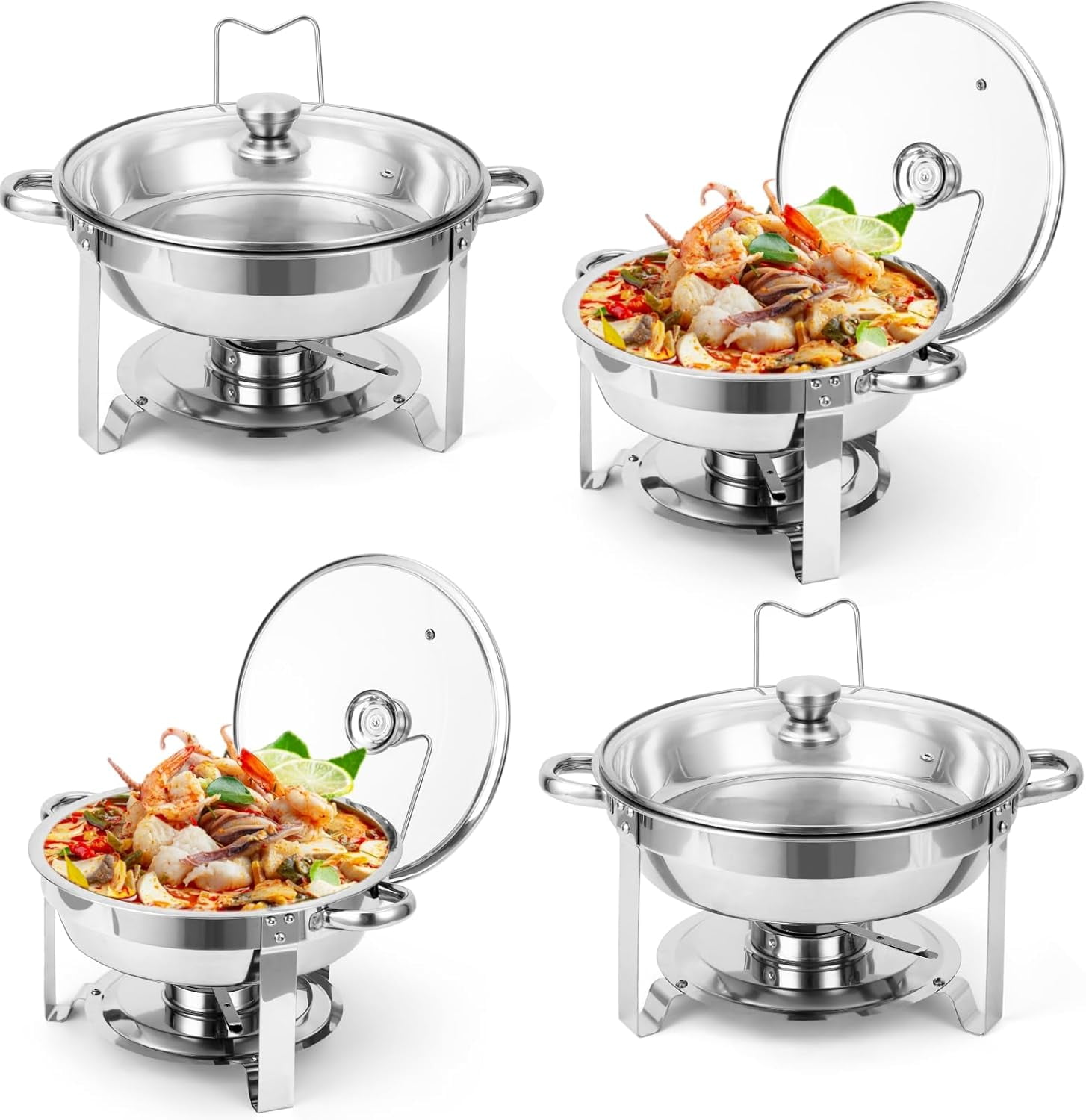 Chafing Dish Buffet Set,6QT Food Servers and Warmers Stainless Steel ...