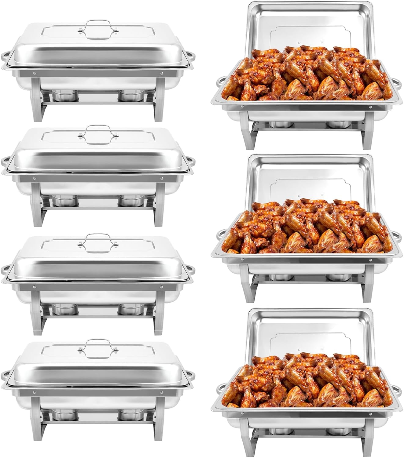 Chafing Dish Buffet Set (7 Pack) Chafers 8QT Buffet Servers And Warmers ...