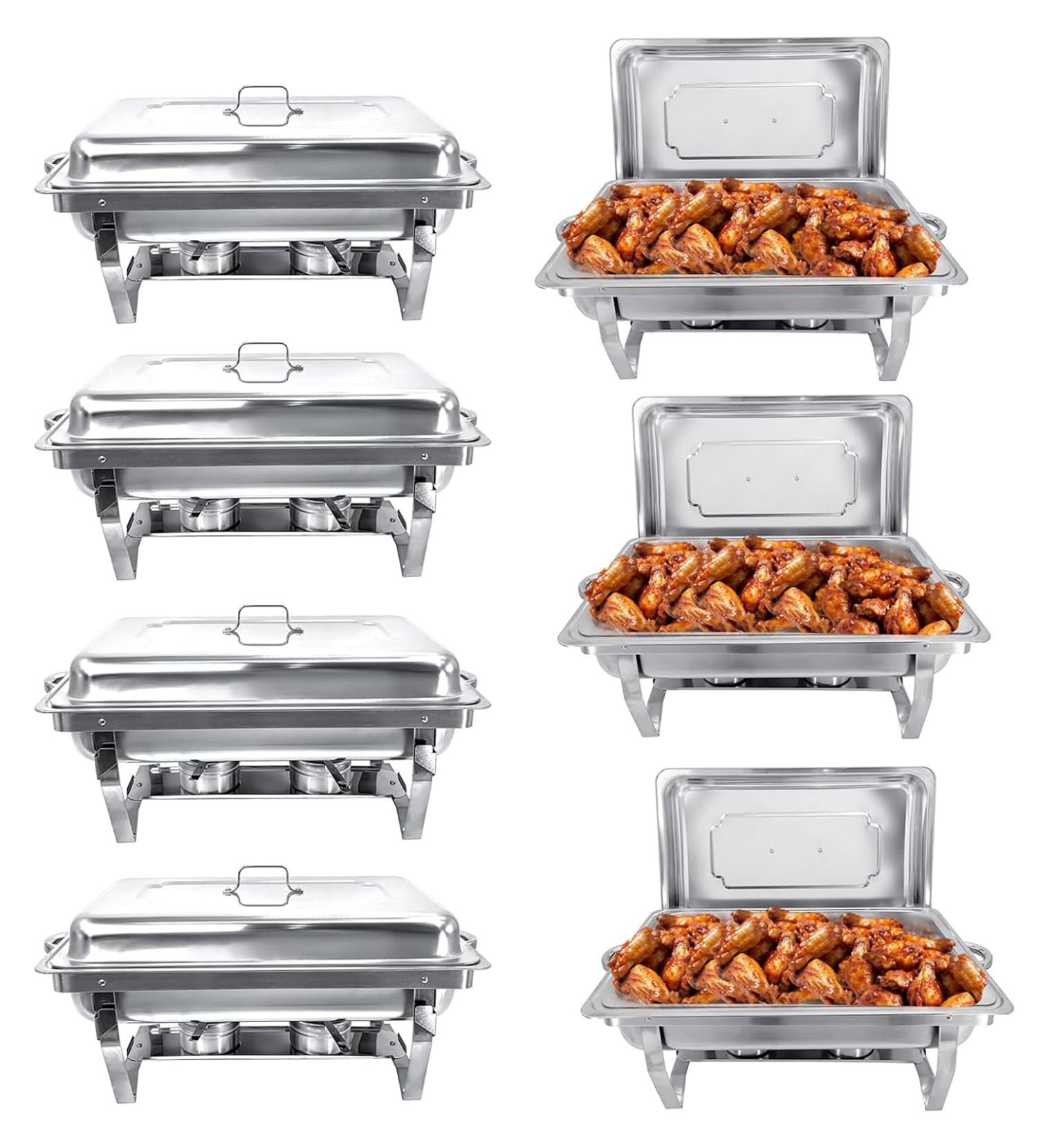 Chafing Dish Buffet Set (7 Pack) Chafers 8QT Buffet Servers and Warmers ...
