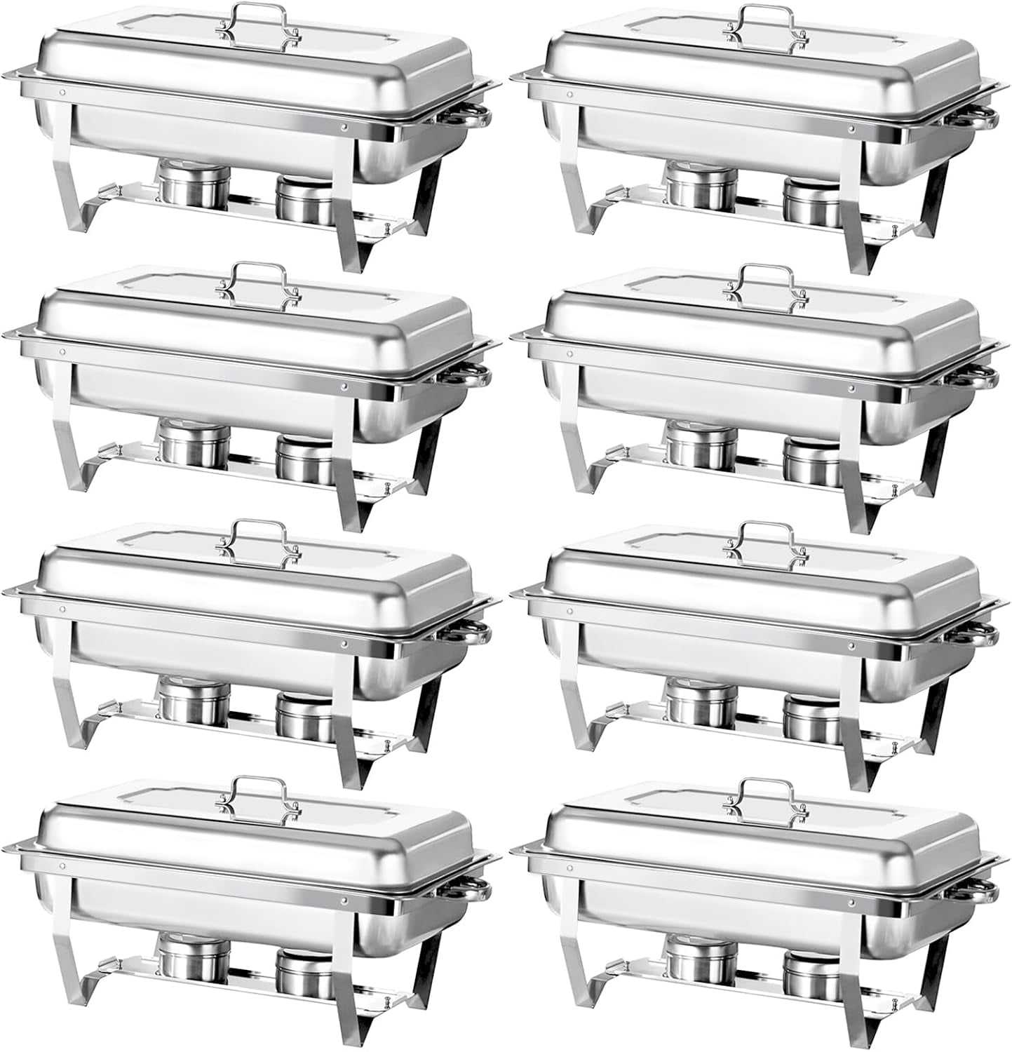 Chafing Dish Buffet Set 8 Pack 8QT Stainless Steel Food Warmer Chafer ...