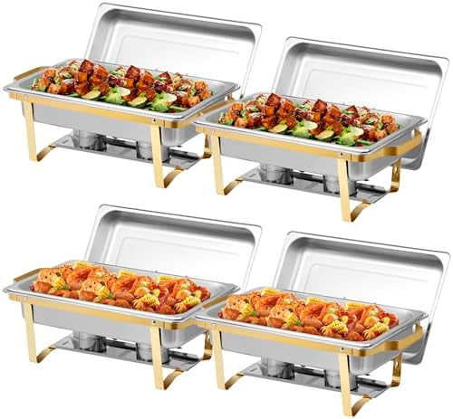 Chafing Dish Buffet Set 8 Qt Stainless Steel Complete Chafer Set ...