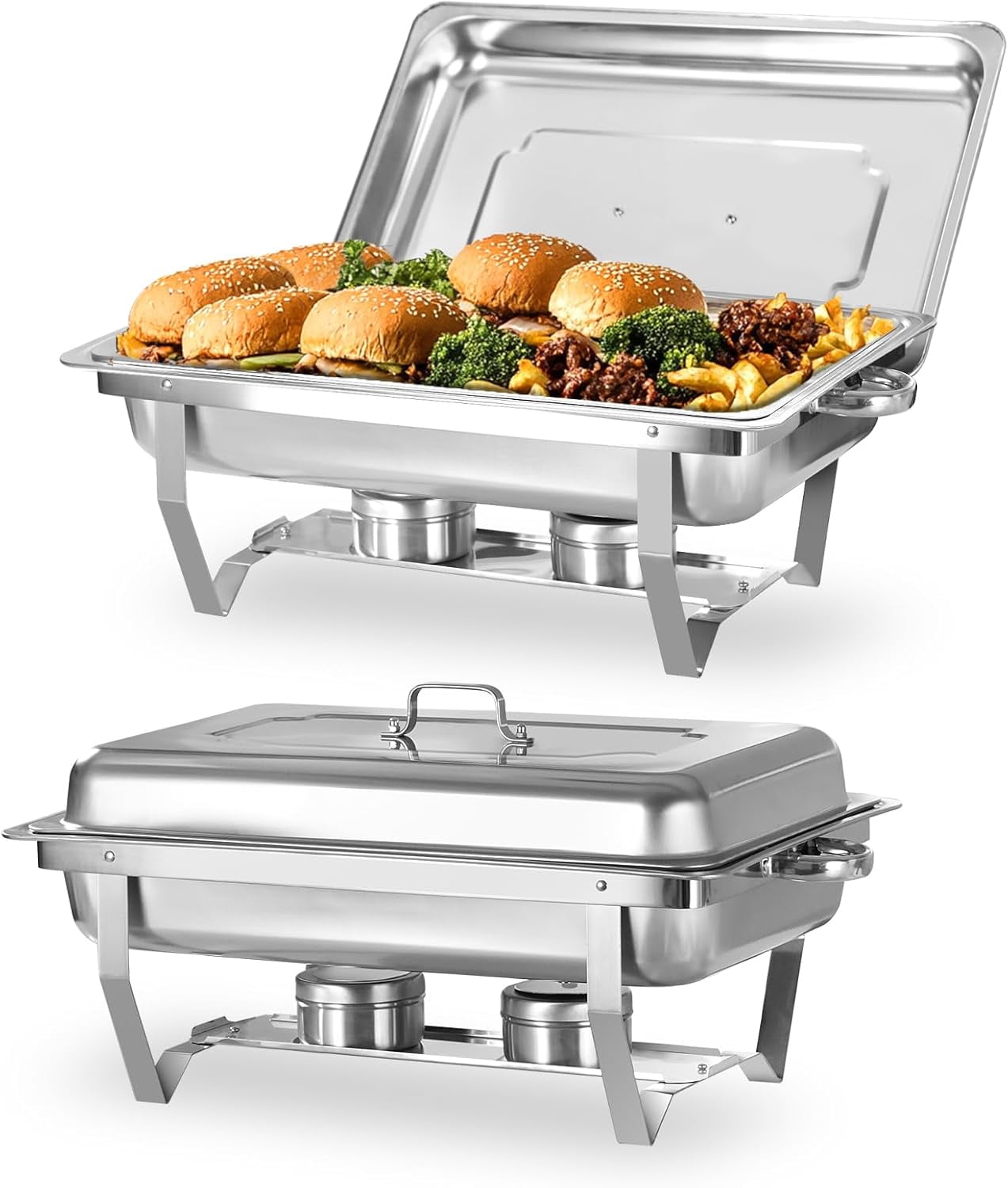 Chafing Dish Buffet Set, 8QT High Grade Chafing Dish for Buffet, Silver ...