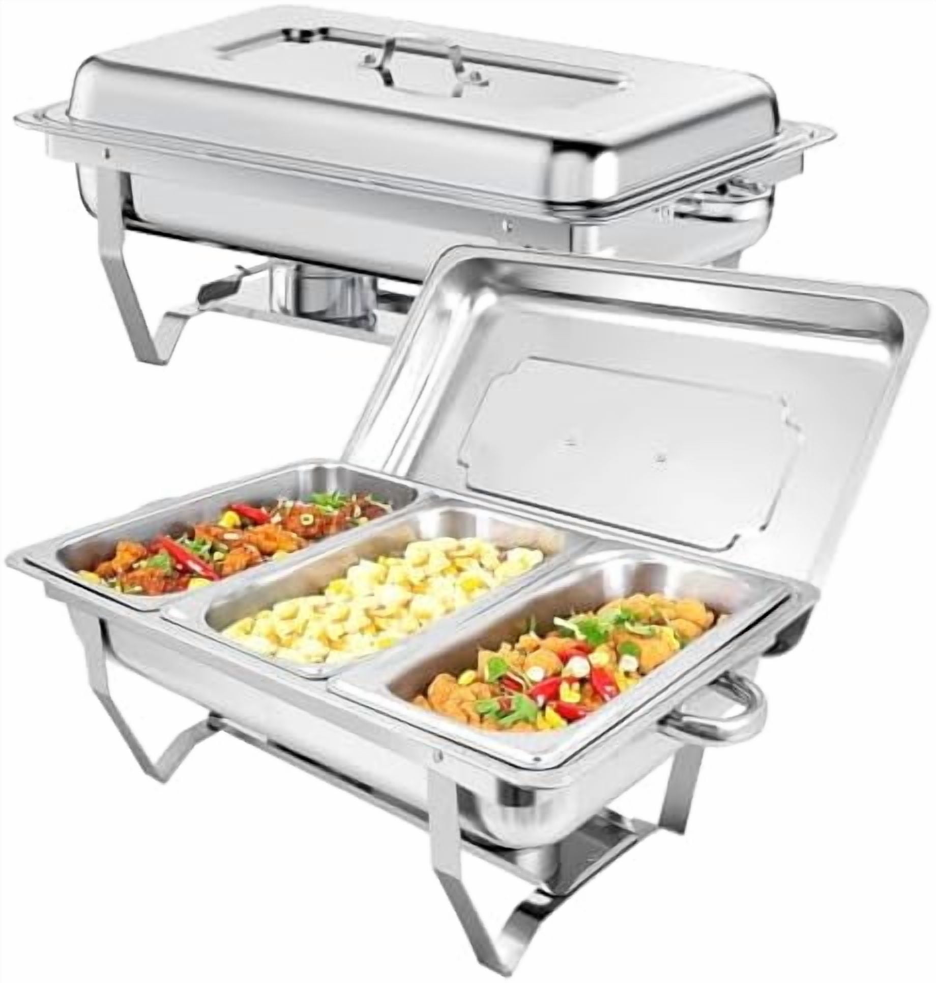 Chafing Dish Buffet Set, 8QT Rolled-Edge Design Chafing Dishes for ...