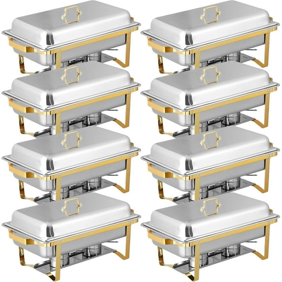 Chafing Dish Buffet Set 9 Qt Stainless Steel Complete Chafer Set ...