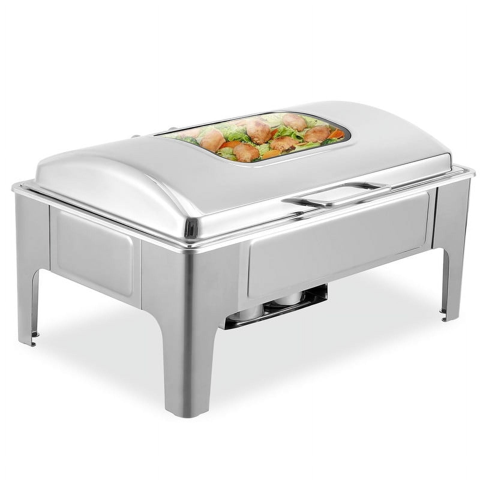 Chafing Dish Buffet Set, 9 Qt Stainless Steel Flip Cover Chafer with ...