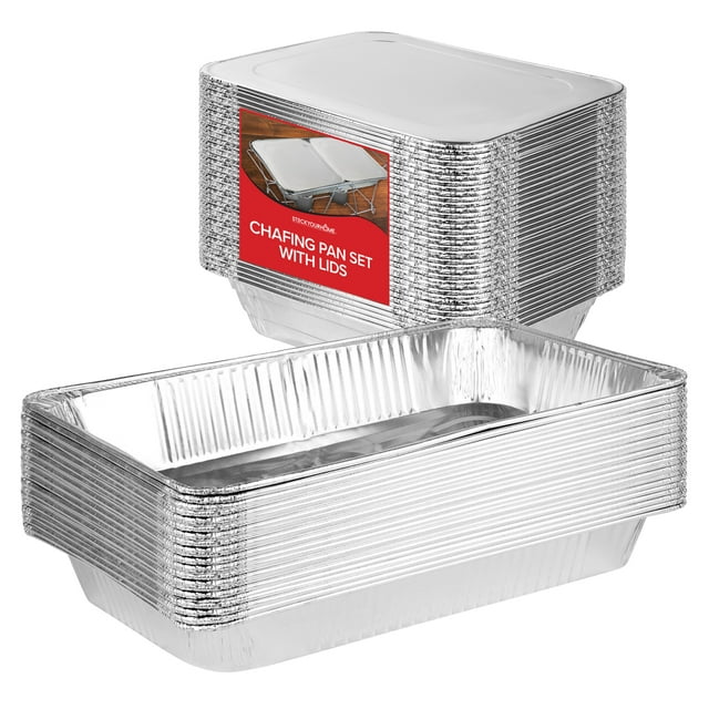 Chafing Dish Buffet Set with Cover Disposable - 21x13 (5 Pack) 9x13 ...