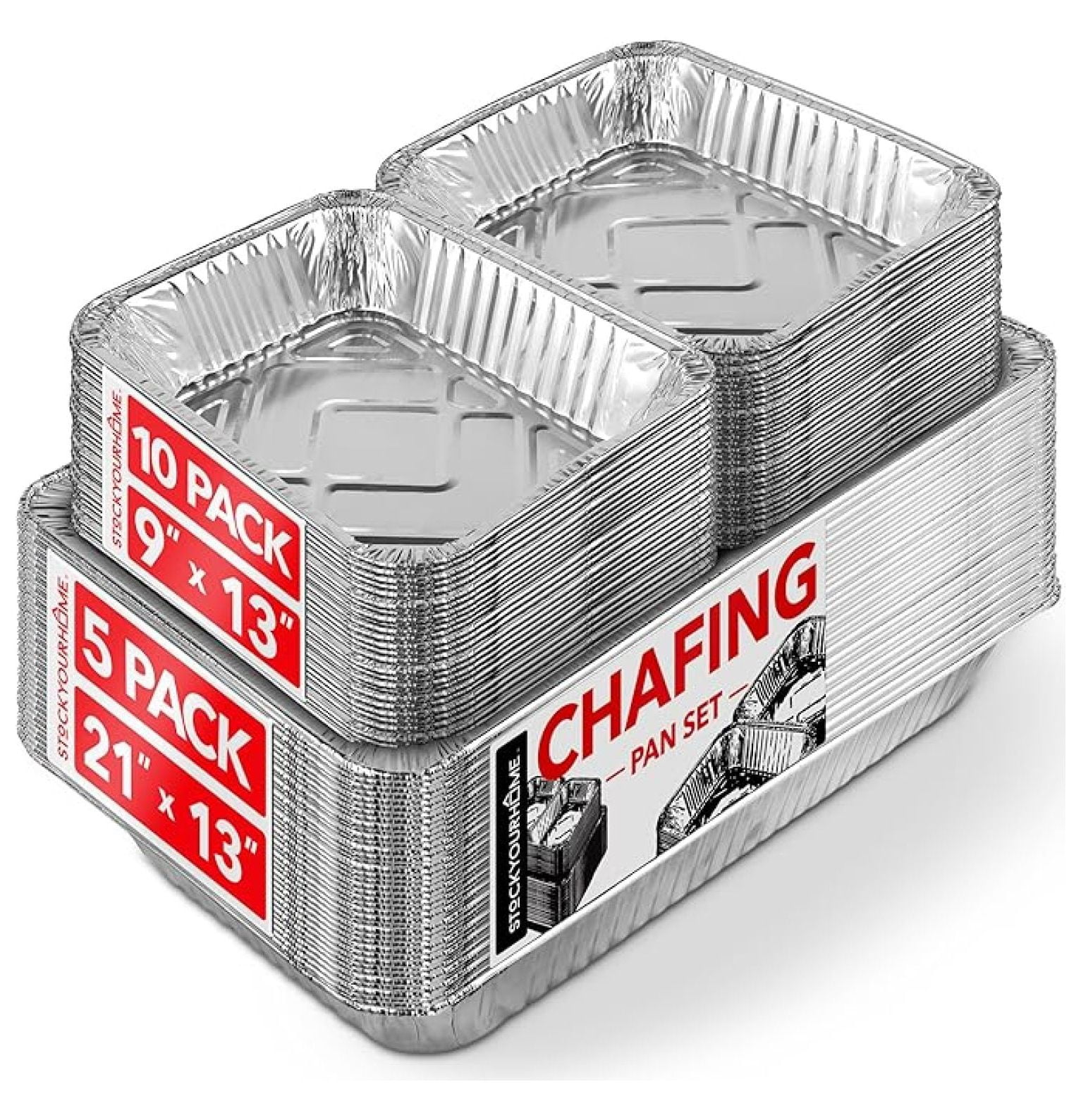Chafing Dish Buffet Set Disposable - 21 x 13 (5 Pack) 9 x 13 (10 Pack ...