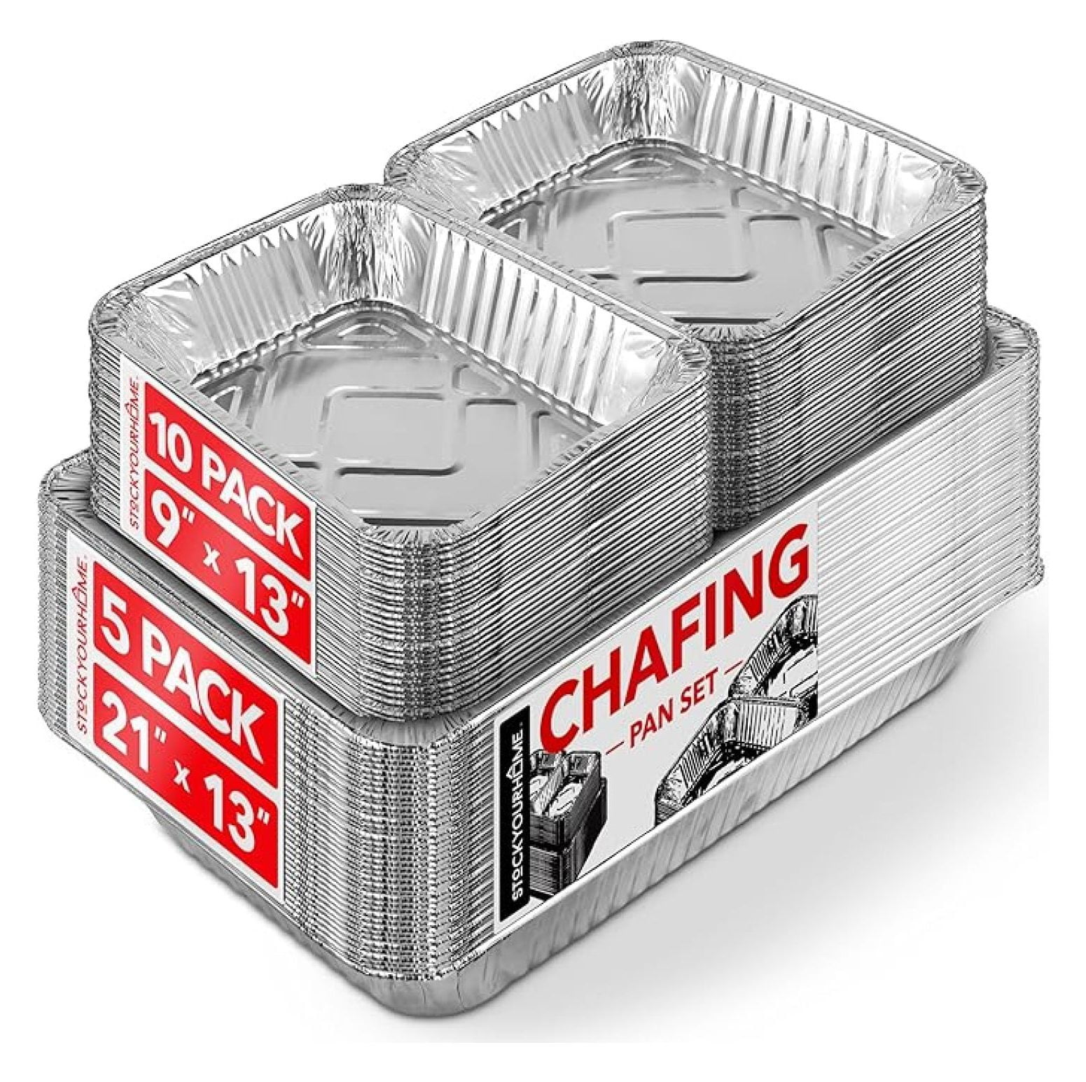 Chafing Dish Buffet Set Disposable - 21 x 13 (5 Pack) 9 x 13 (10 Pack ...