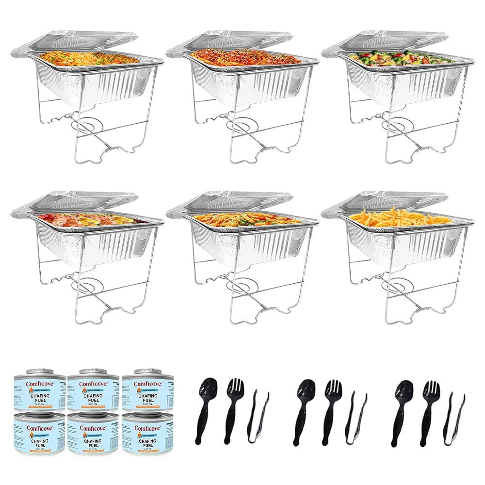 Chafing Dish Buffet Set, Half Size, Disposable Catering Supplies -6 ...