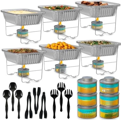Chafing Dish Buffet Set, Half Size, Disposable Catering Supplies -6 ...