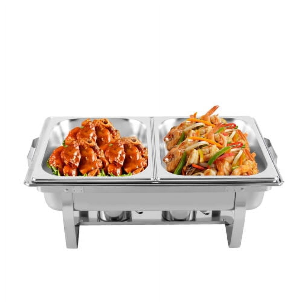 Chafing Dish Buffet Set Rectangular Chafer w/Water Pan, 3*Food Pan ...