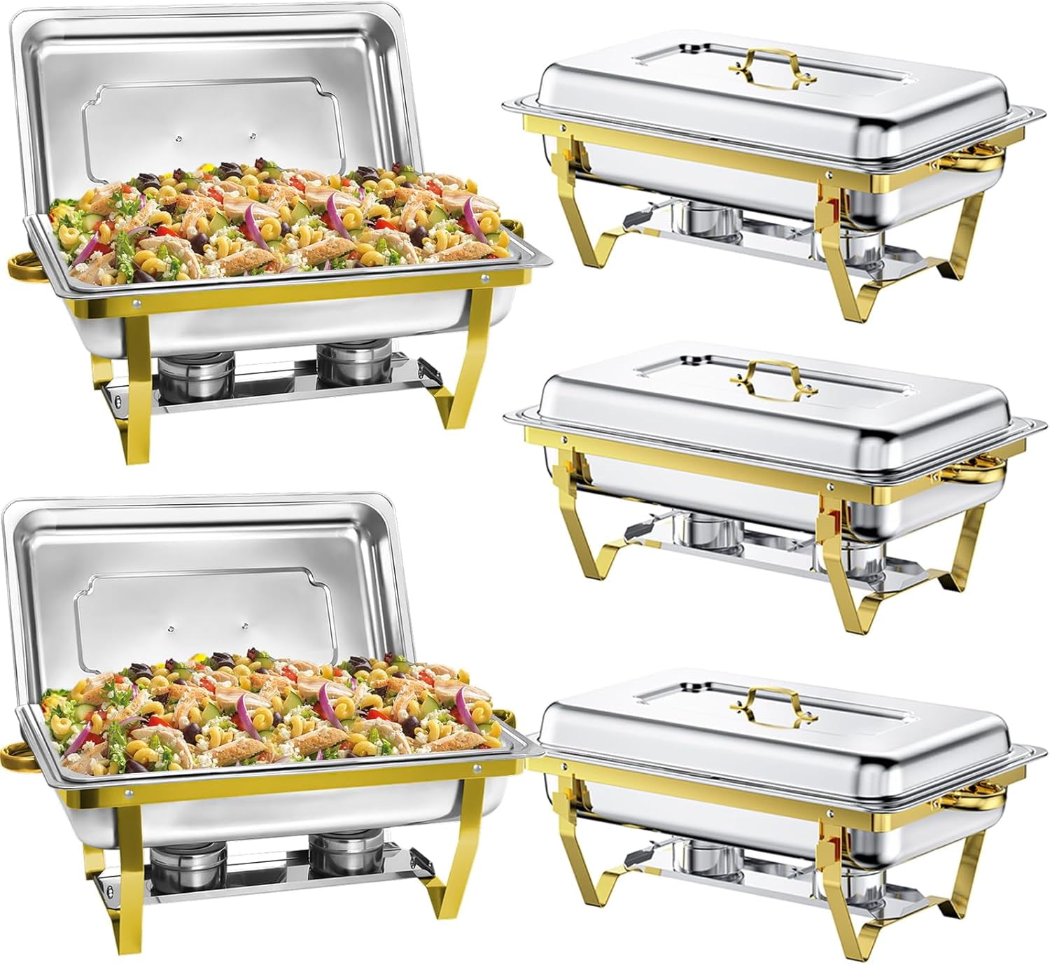 Chafing Dish Buffet Set, Stainless Chafer with Full Size Pans, Catering ...