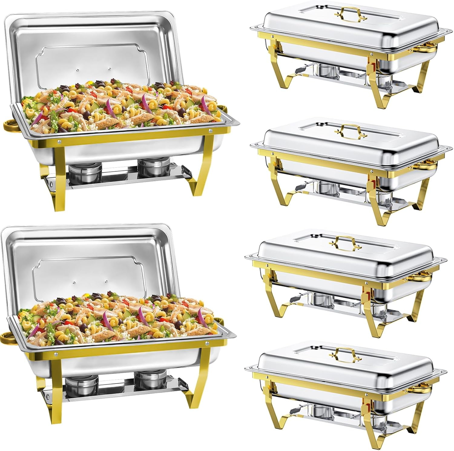 Chafing Dish Buffet Set, Stainless Chafer with Full Size Pans, Catering ...