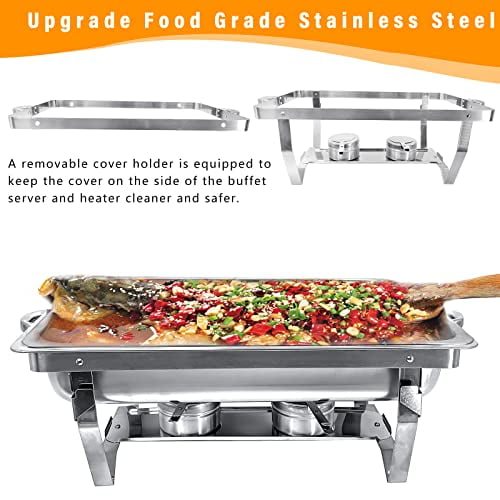 Chafing Dish Buffet Set Stainless Steel Food Warmer Chafer Complete Set with Water Pan, Chafing ...