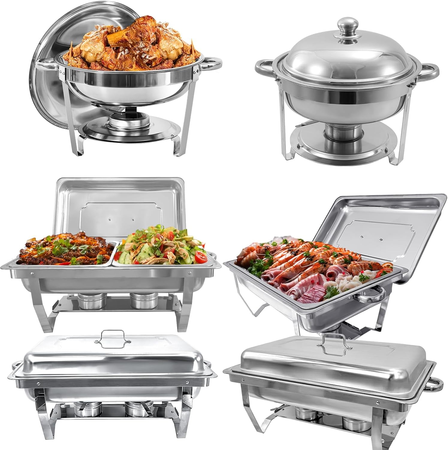 Chafing Dish Buffet Set Stainless Steel Food Warmer Chafer Complete Set with Water Pan, Chafing ...