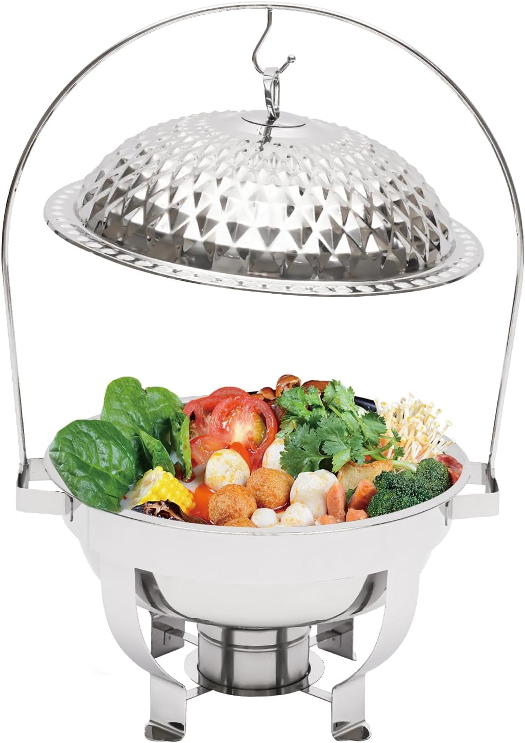 Chafing Dish Buffet Set, Stainless Steel Hanging Lid Dining Stove ...