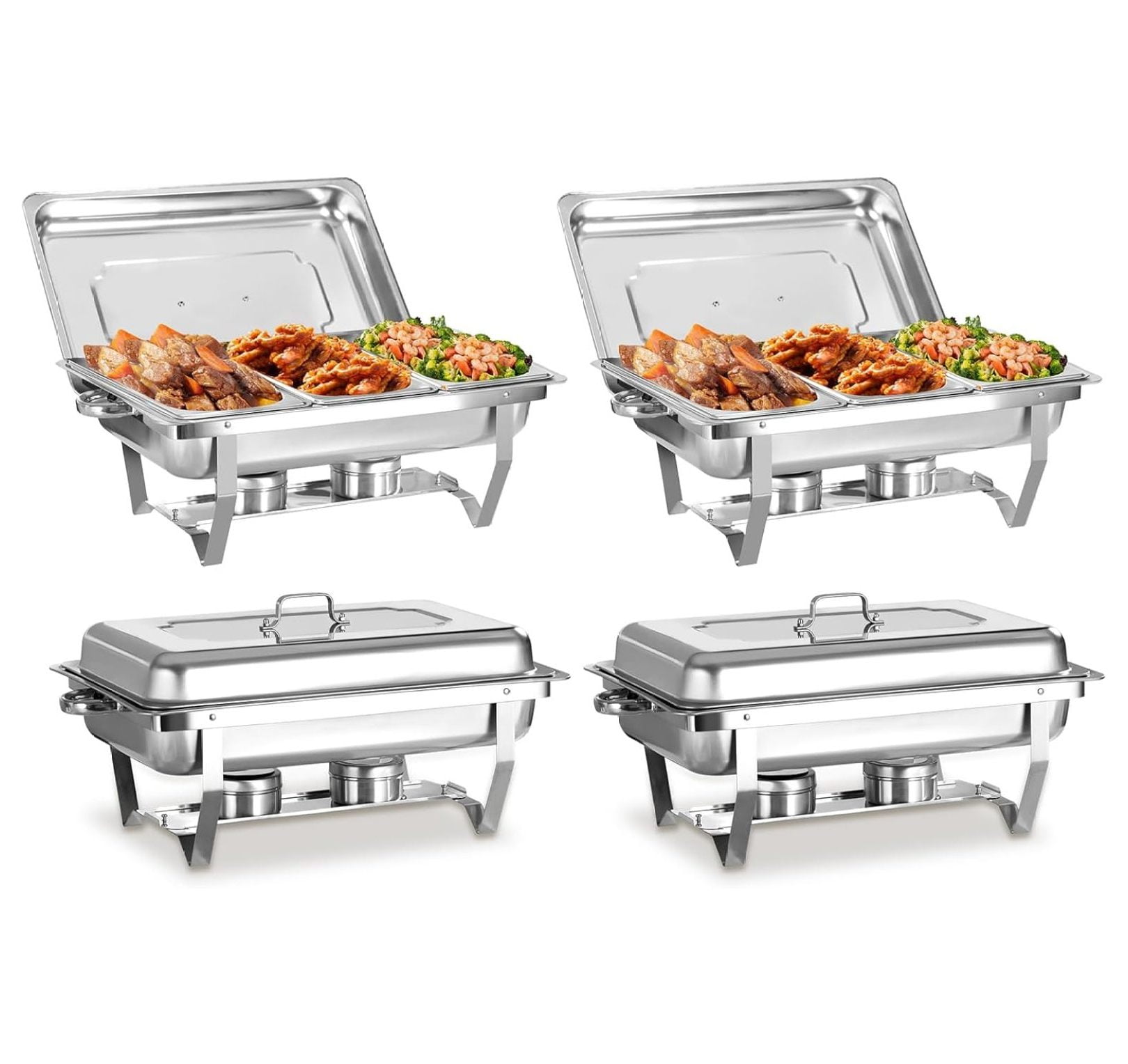 Chafing Dish Buffet Sets, 8QT 4 Pack Stainless Steel Chafing Dish with ...