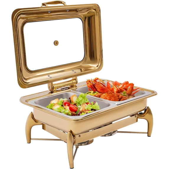 Chafing Dish Buffet Warmer, 9L/9.51QT Stainless Steel Rectangular ...