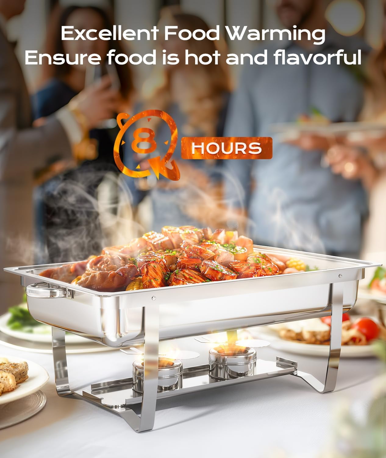 Chafing Dish Buffet Warmers Set, 3 Packs AOKIWO 9QT Stainless Steel ...