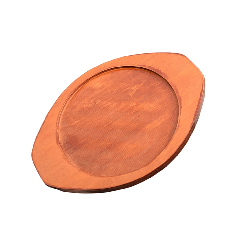 Chafing Dish Circle Tray Coasters Round Desktop Pot Holding Mats Wooden ...