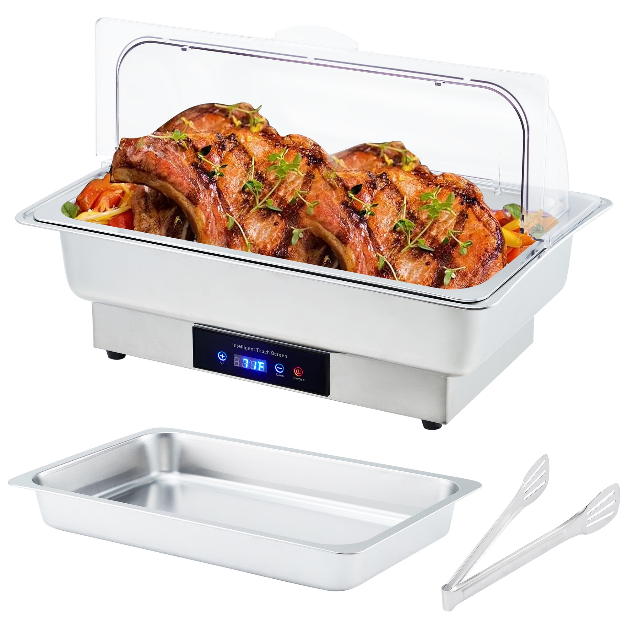 Chafing Dish Electric Buffet Set with Temperature Control, 9QT Roll Top ...
