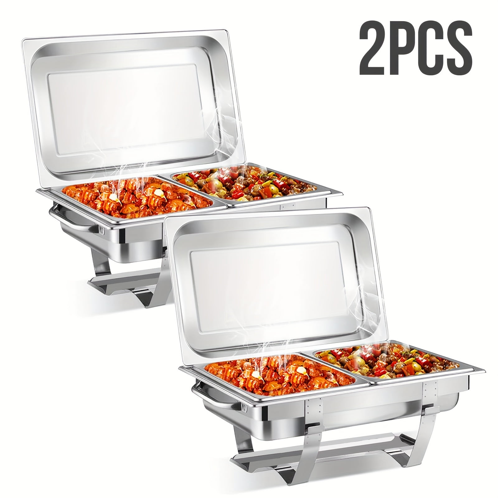 Chafing Dish Set - Full, 1/2 & 1/3 Size Food Warmers with 9 Qt Pans ...