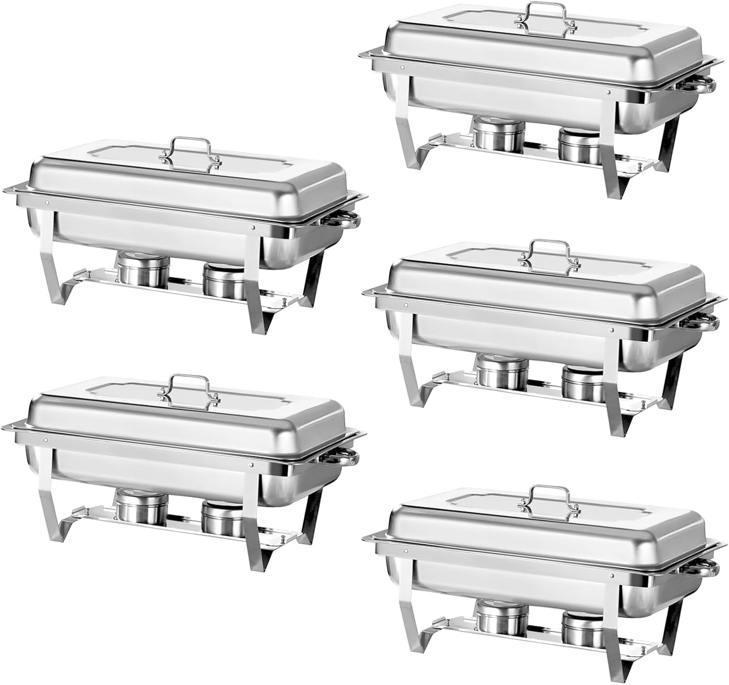 Chafing Dish for Buffet 5 Pack 8QT Stainless Steel Food Warmer Chafer ...