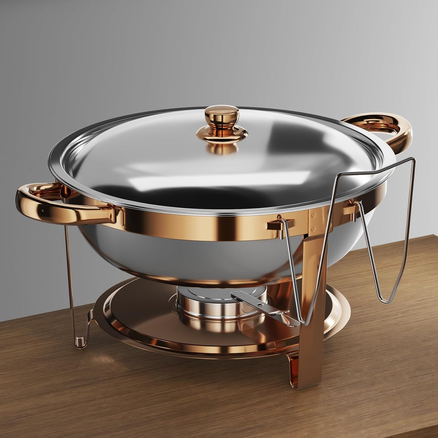 Chafing Dishes for Buffet 1Pack, 5QT Round Stainless Steel Chafing Dish ...