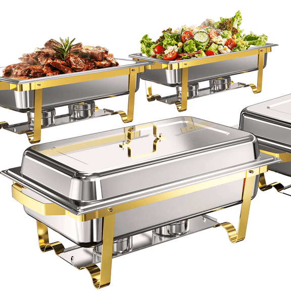 XYJBHB Chafing Dishes for Buffet 2 Pack, 6QT Round Chafing Dishes for ...
