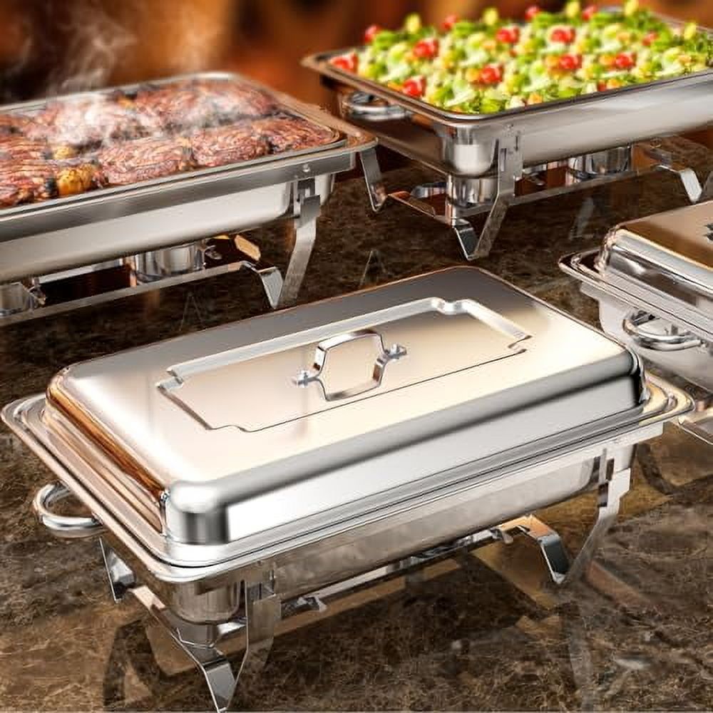 Chafing Dishes for Buffet 4 Pack, 8QT Roll Edge Designed Chafing Dish ...
