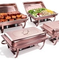 Chafing Dishes for Buffet 4 Pack, Rose Gold Chafing Dish Buffet Set ...
