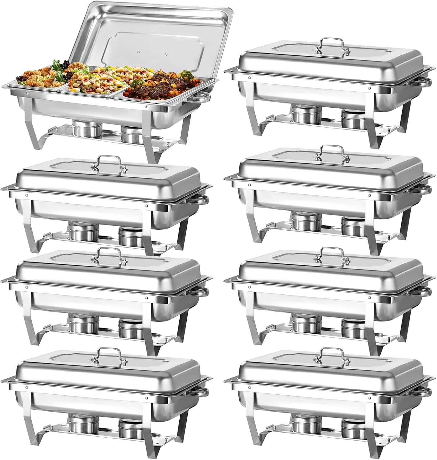 Chafing Dishes for Buffet of 4 Pack Stainless Steel Food Warmers for ...
