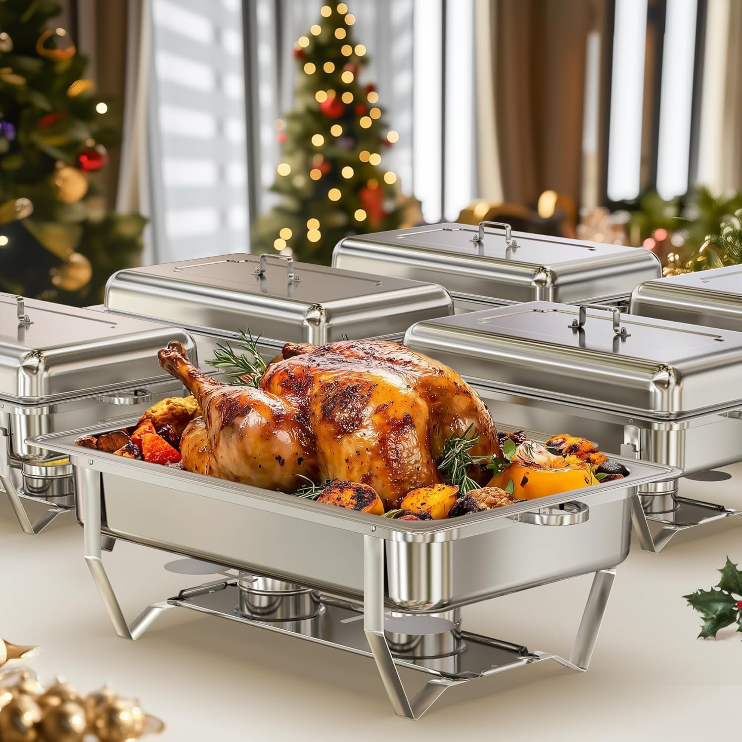 Chafing Dishes for Buffet 9QT 2 Pack, Easy Assembly, Food-Grade ...