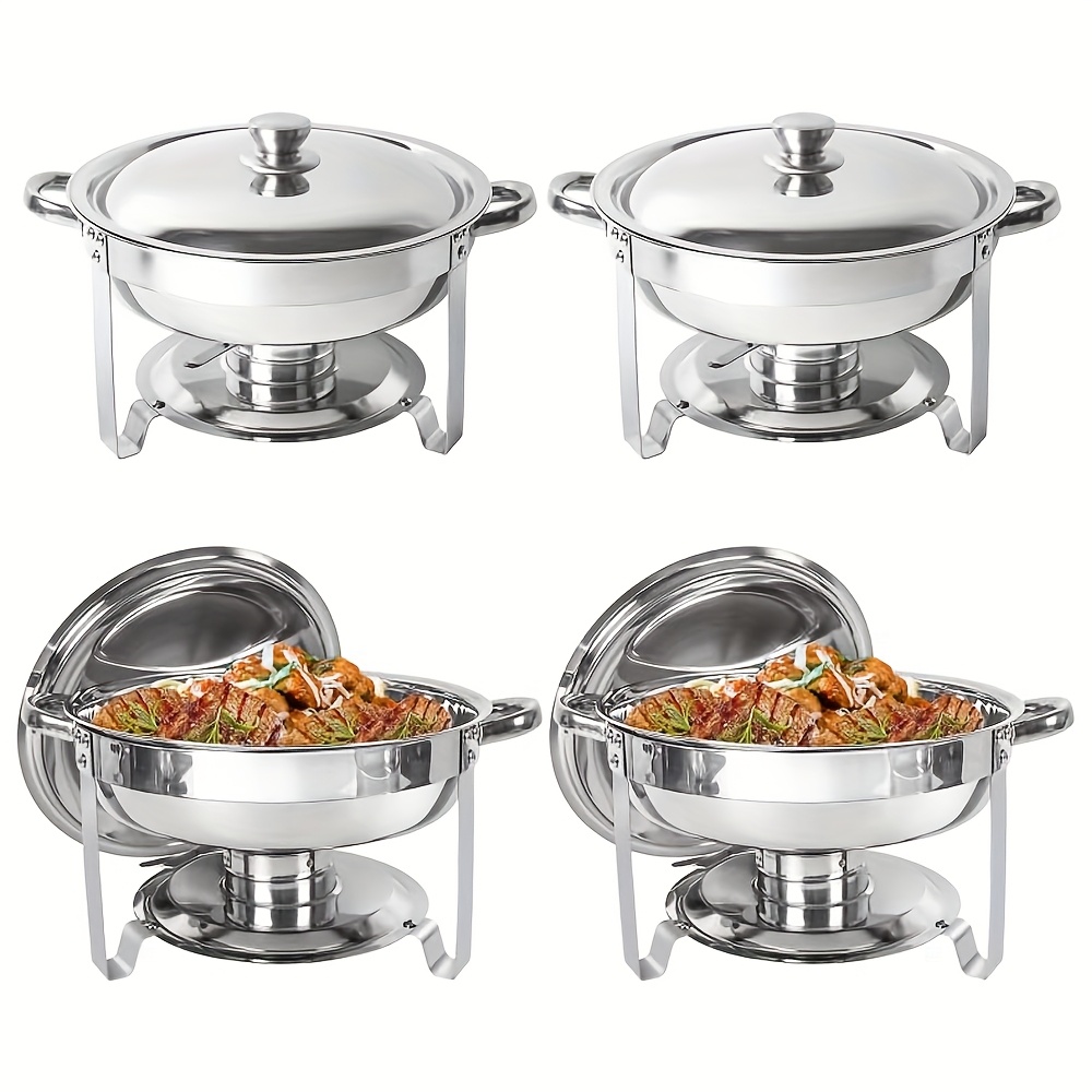 Chafing Dishes Buffet Set, 1/2/4/6/8 Pack-9QT Stainless Steel Chafers ...